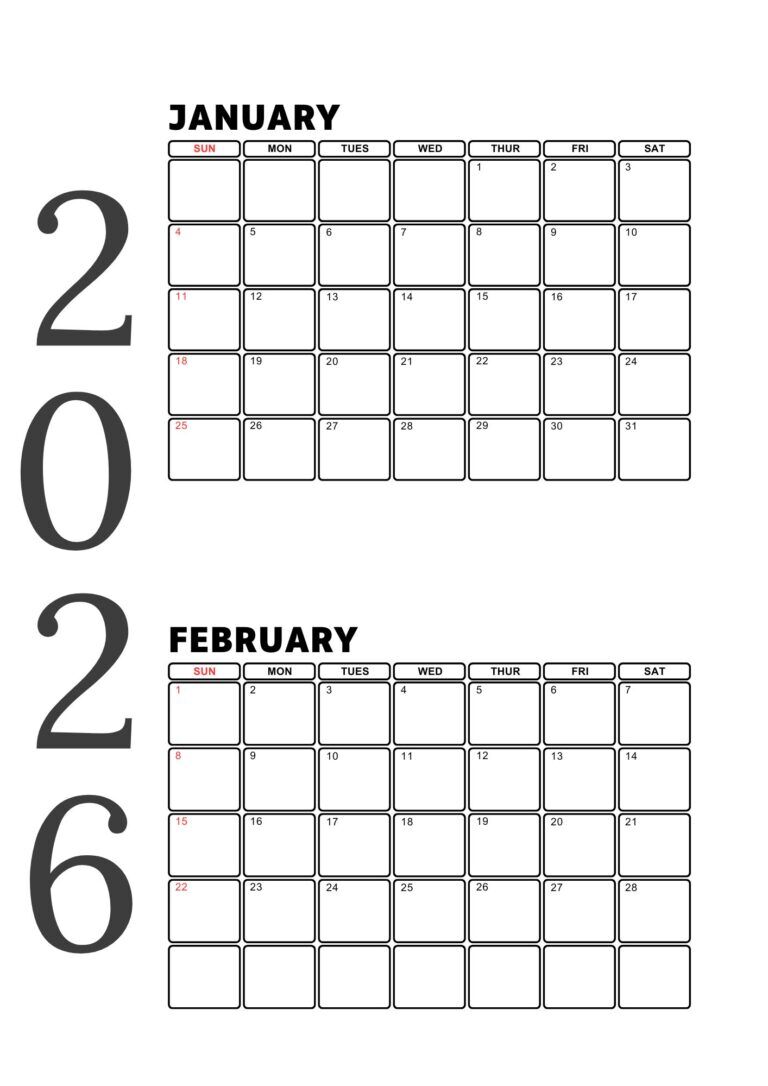 January February 2026 Calendar [Free Printable]
